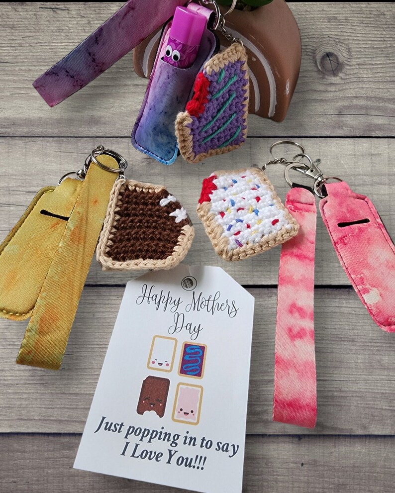 Crochet Plush Food Keychain, Knitted Keychain Charm, Custom Key Fob ...