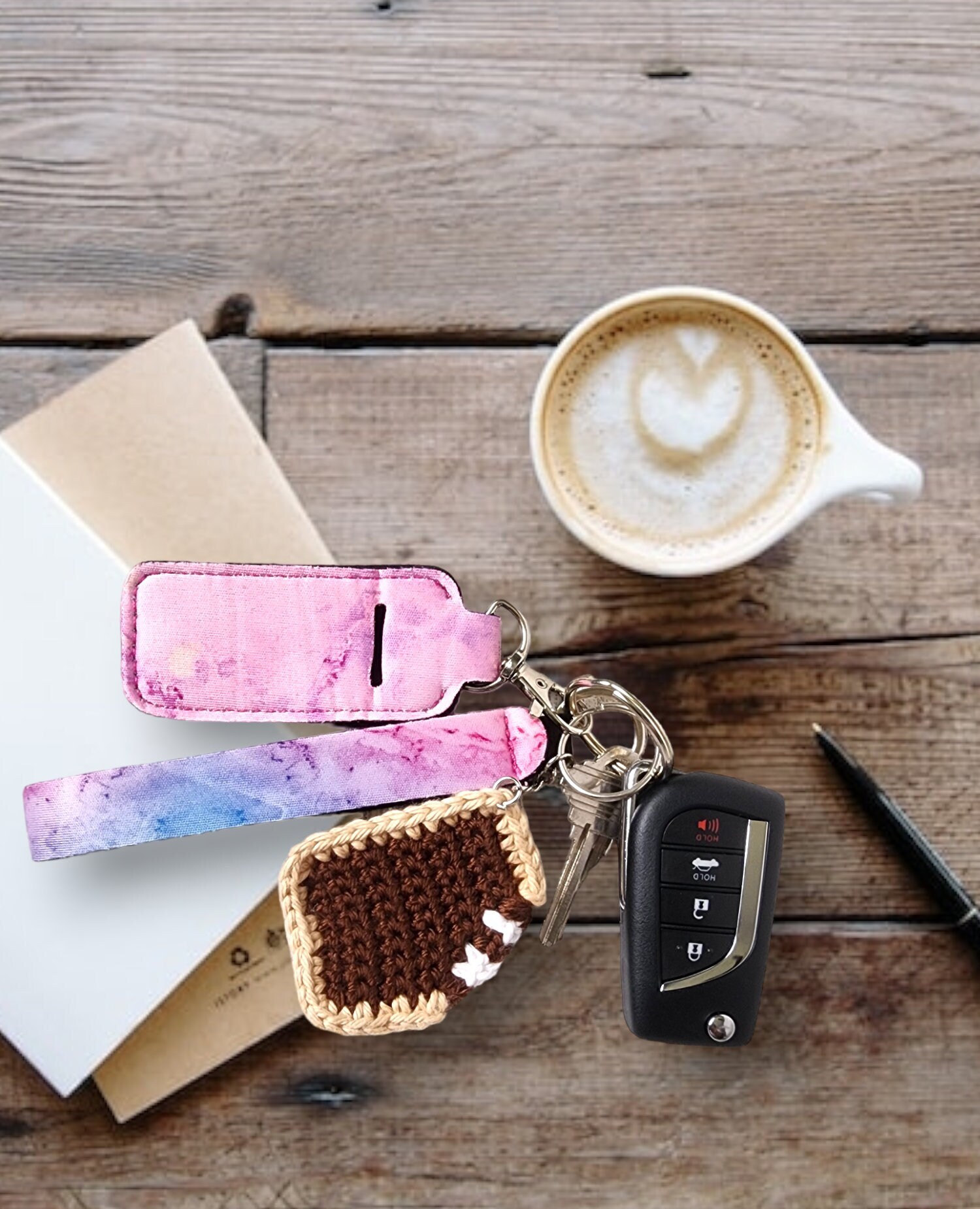 Crochet Plush Food Keychain, Knitted Keychain Charm, Custom Key Fob ...