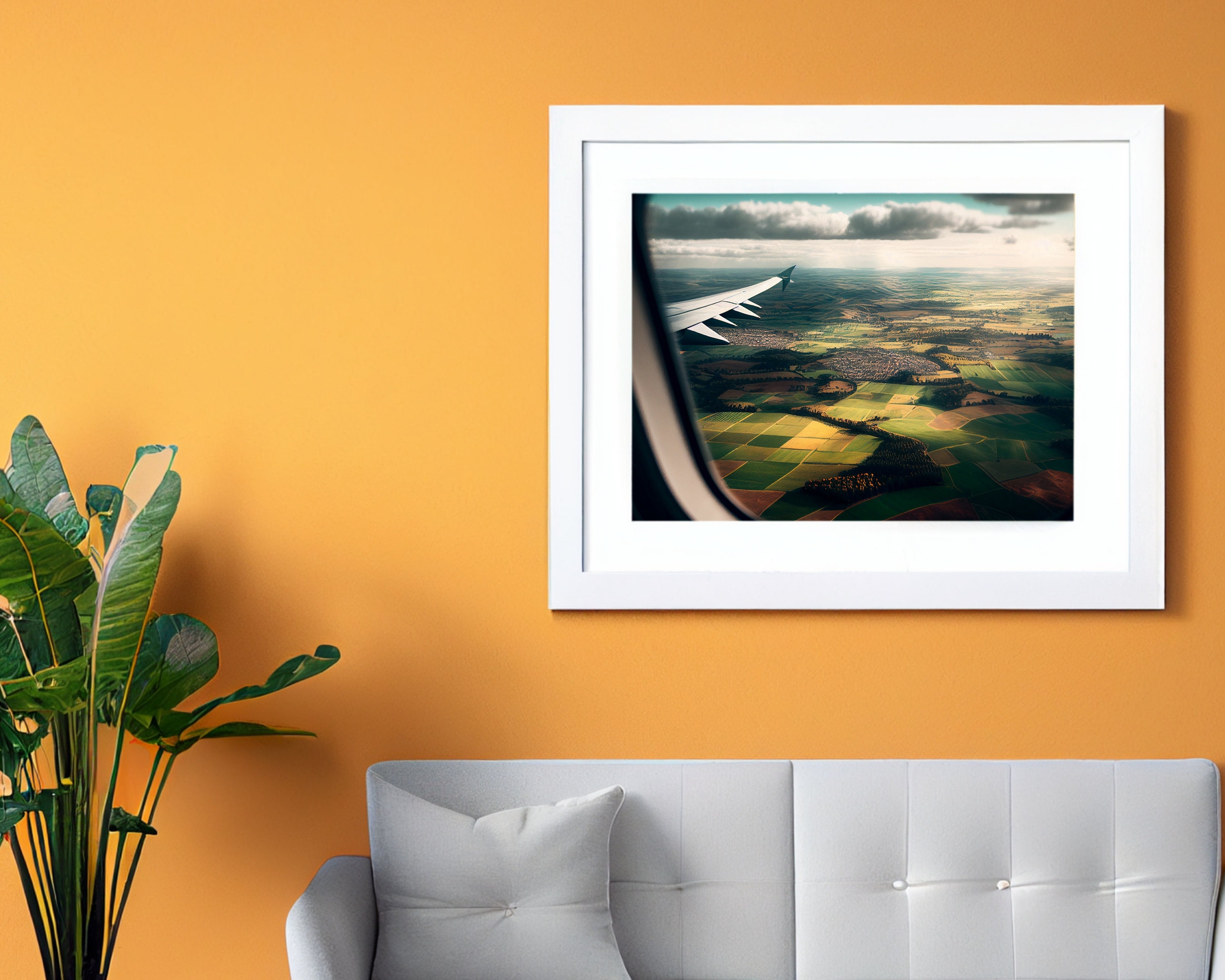 Plane Window Digital Art Sky High Views: Aerial Landscape From a Plane ...
