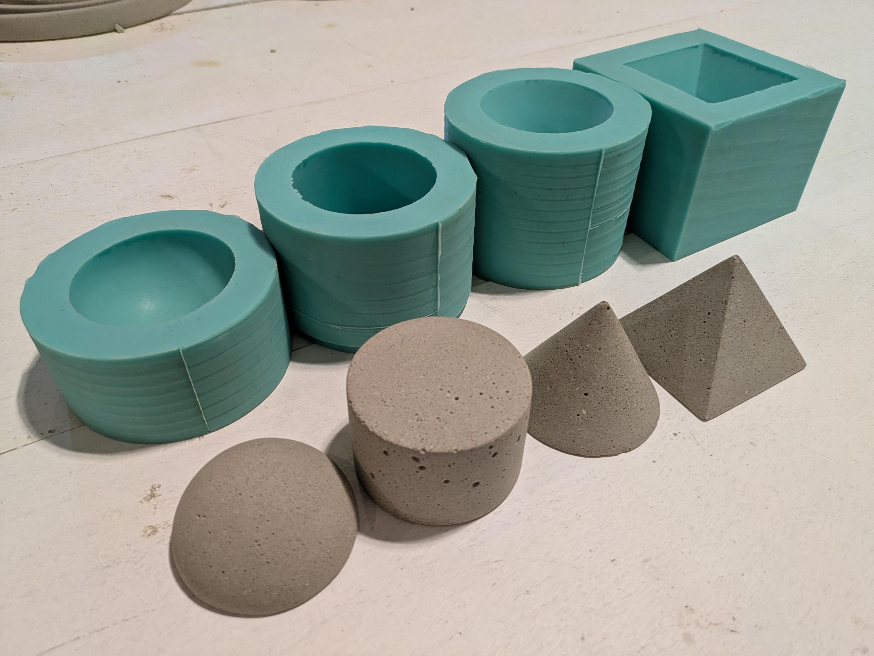 Geometric Concrete Mold Set - 4 Classic Shapes for Modern Decor ...