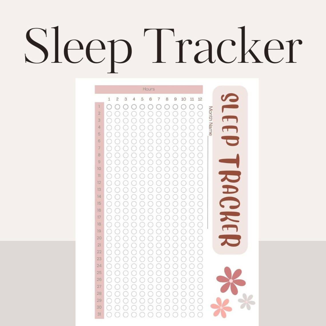 Printable Sleep Tracker, Monthly Sleep Chart, Printable Sleep Log ...