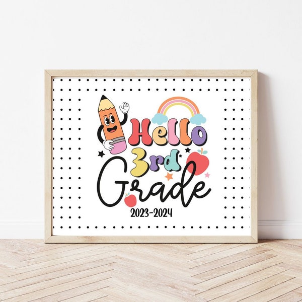 3rd Grade Sign - Etsy