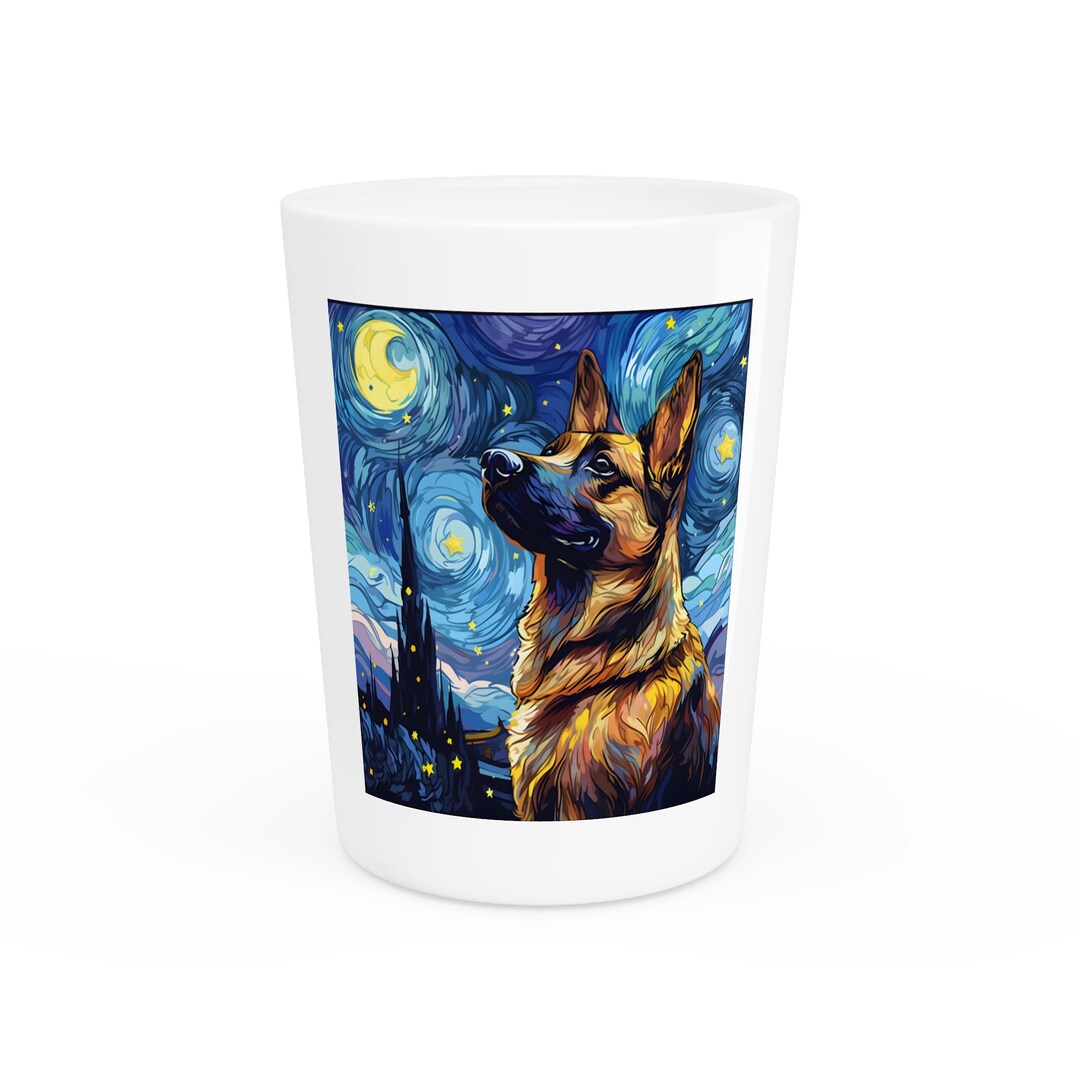 Starry Night German Shepherd Shot Glass - Etsy