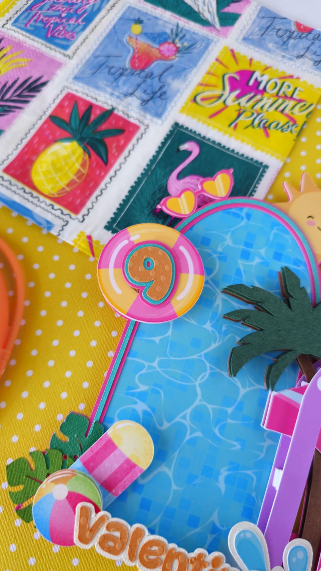 Pool Party and Beach Summer Cake Topper Wave Birthday Tropical Theme ...