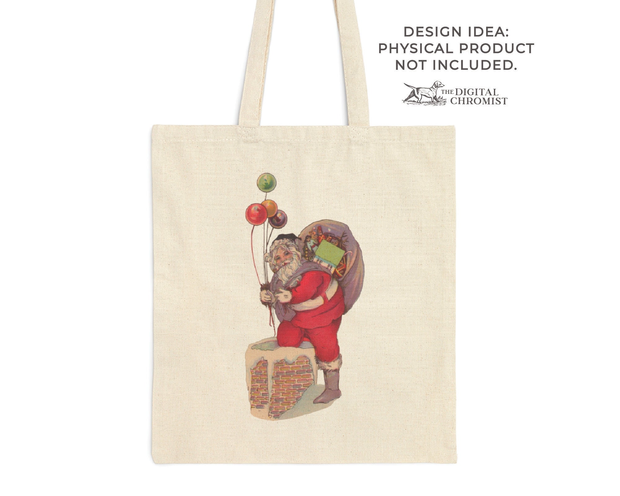 Vintage Printable Santa Roof, Christmas Holiday Clip Art, JPG, PNG ...