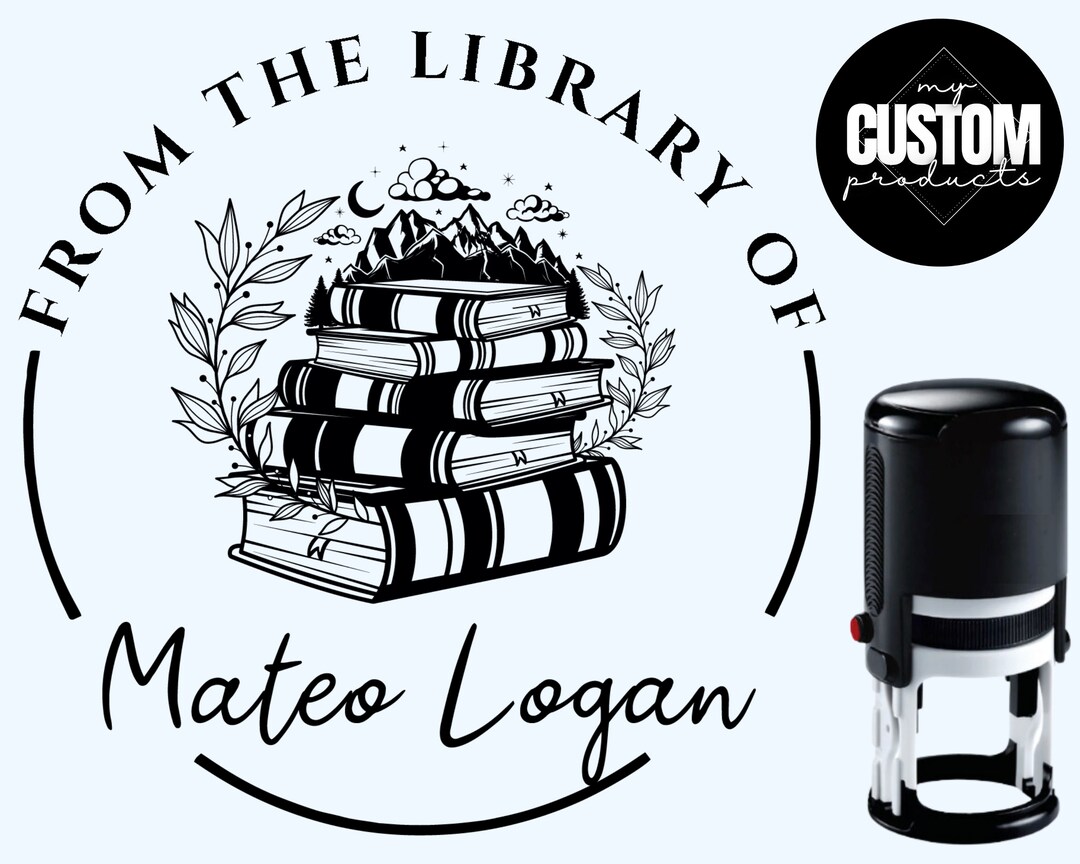 BOOK STAMP, LIBRARY Stamp, Custom Library Stamp, Teacher Stamp, Book ...