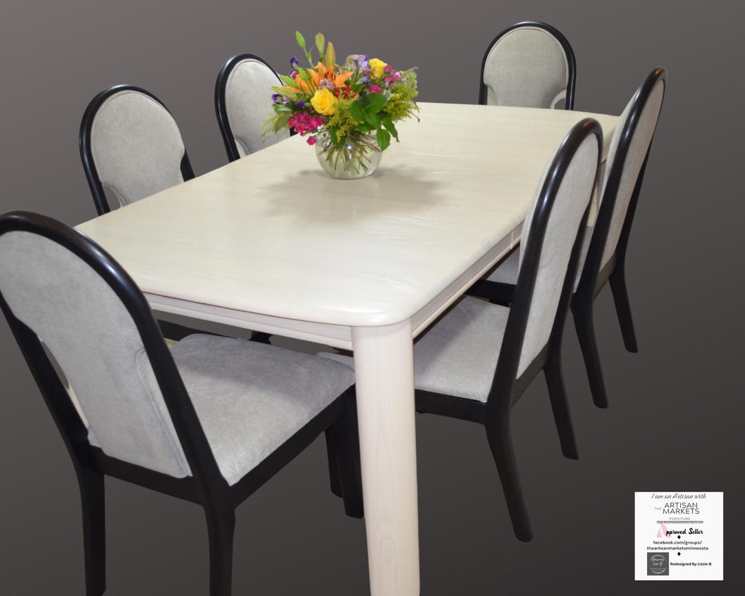 Thomasville Six-place Dining Table and Upholstered Chairs - Etsy