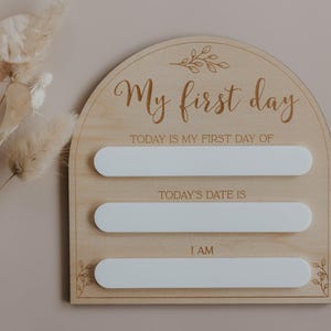 First Day Milestone Board Leaves Design, Back to School, My First Day ...