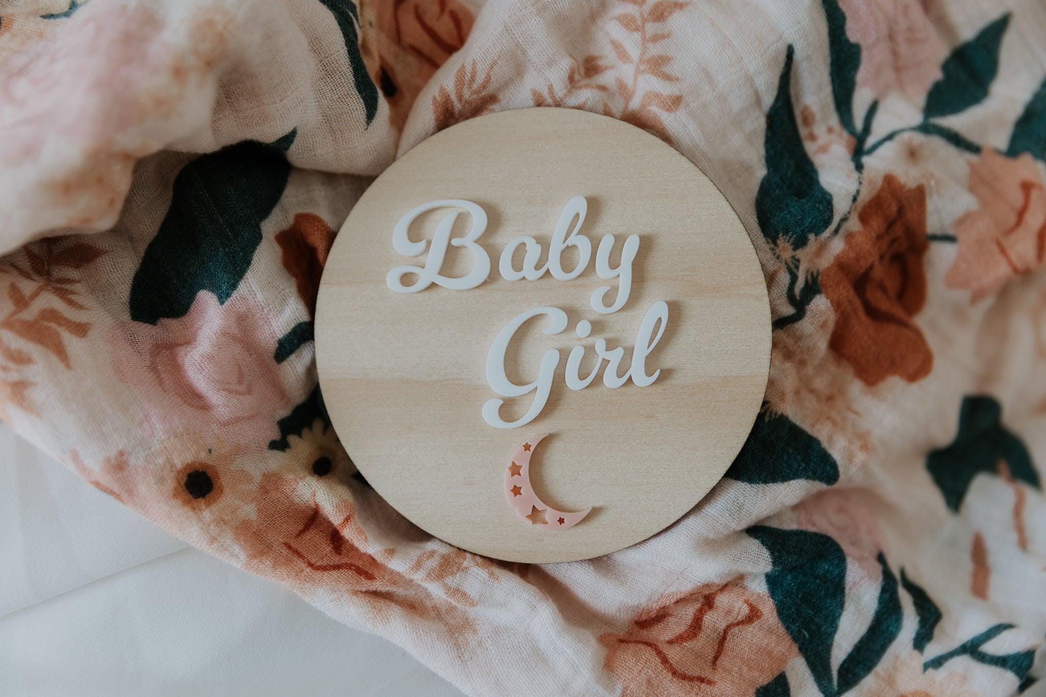 Baby Girl Announcement Disc, Girl Announcement, Newborn Discs, Birth ...