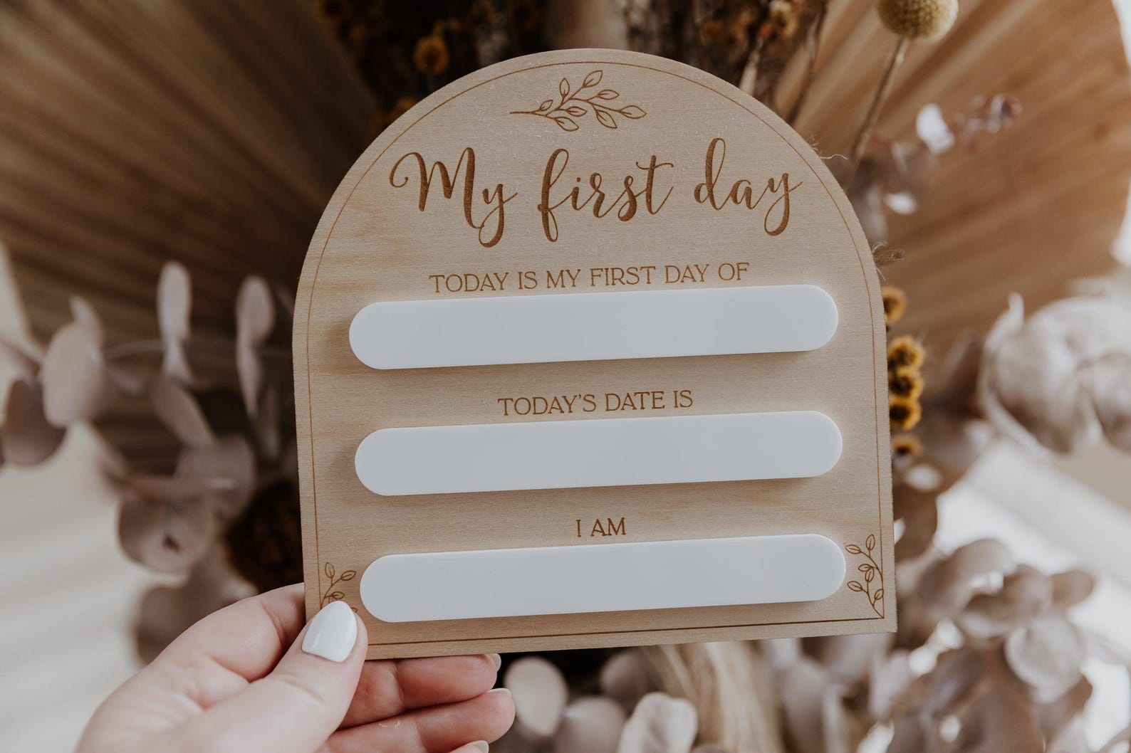 First Day Milestone Board - Leaves Design, Back to School, My First Day ...