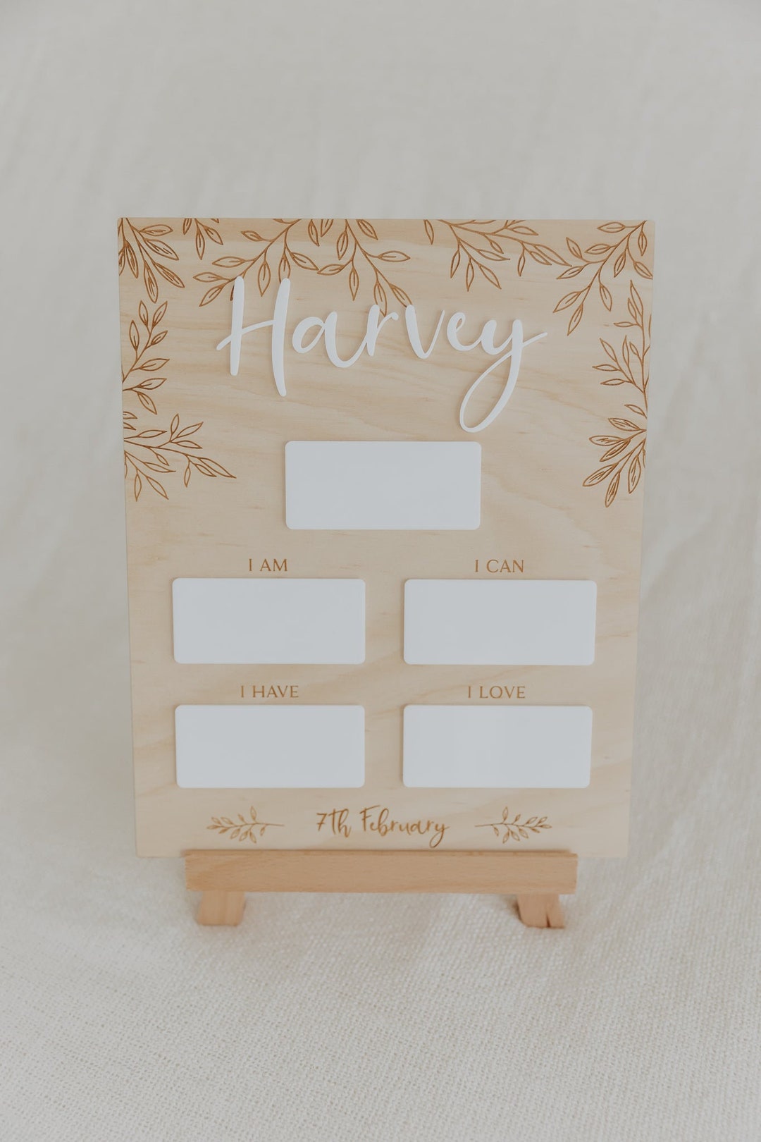 Birthday Milestone Board Leaves Design, Kids Birthday Board ...