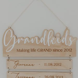 Grandkids Wall Hanging, Grandparent Gift, Grandchildren Birthday Wall ...