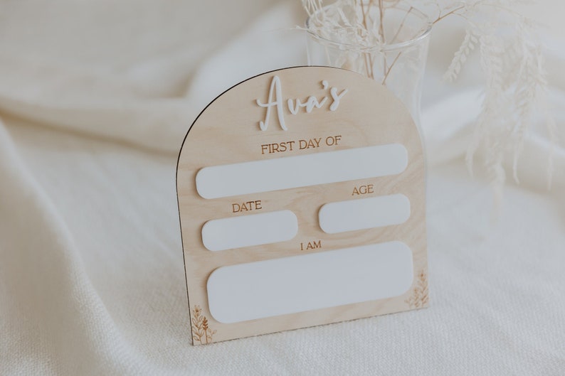 First Day Personalised Milestone Board Grass Design, Back to School, My ...