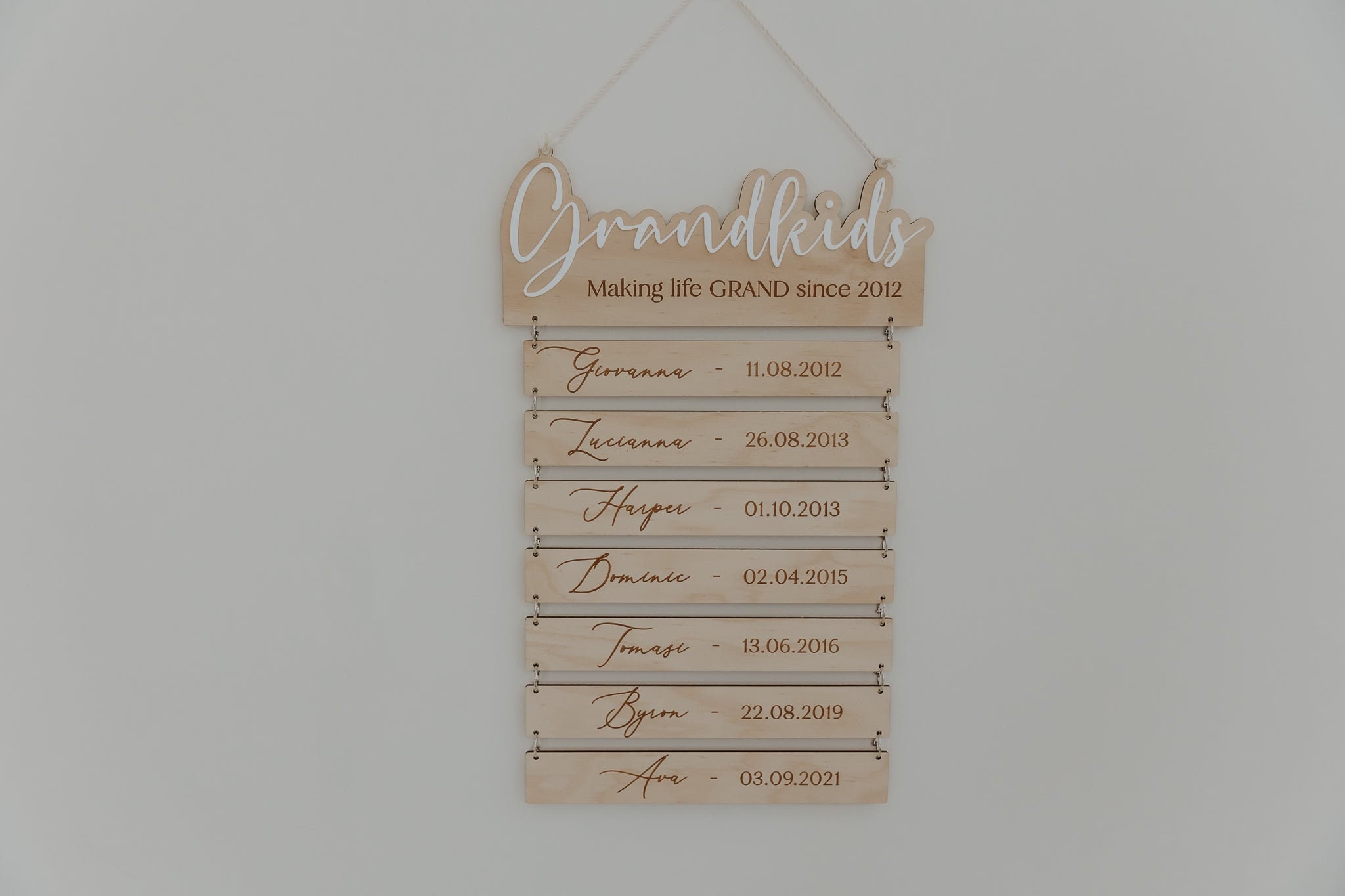 Grandkids Wall Hanging Grandparent Gift, Grandchildren Birthday Wall ...