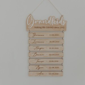 Grandkids Wall Hanging, Grandparent Gift, Grandchildren Birthday Wall ...