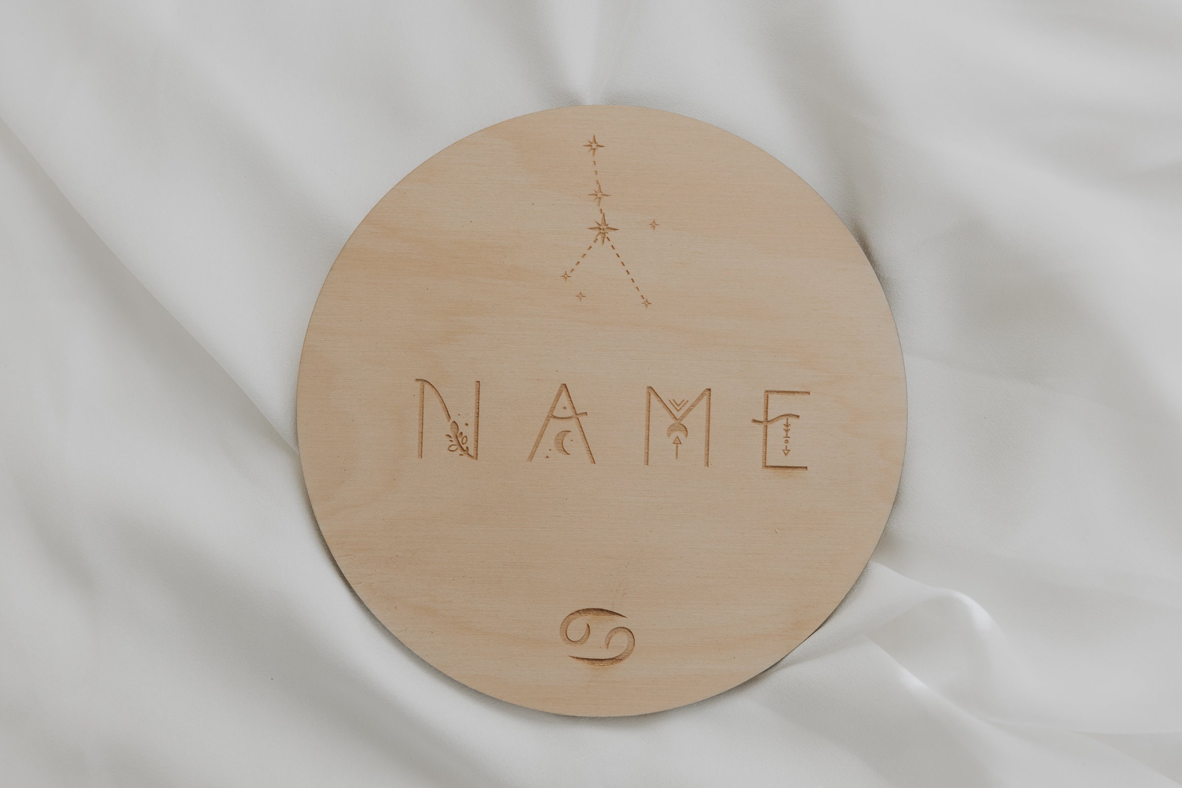 Cancer Celestial Zodiac Name Plaque, Kids Room Decor, Star Sign Name ...