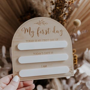 First Day Milestone Board Leaves Design, Back to School, My First Day ...