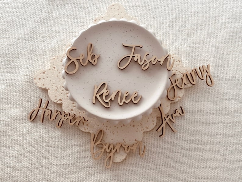 Laser Cut Name Place Tags, Table Guest Placements, Wedding Name Cards ...