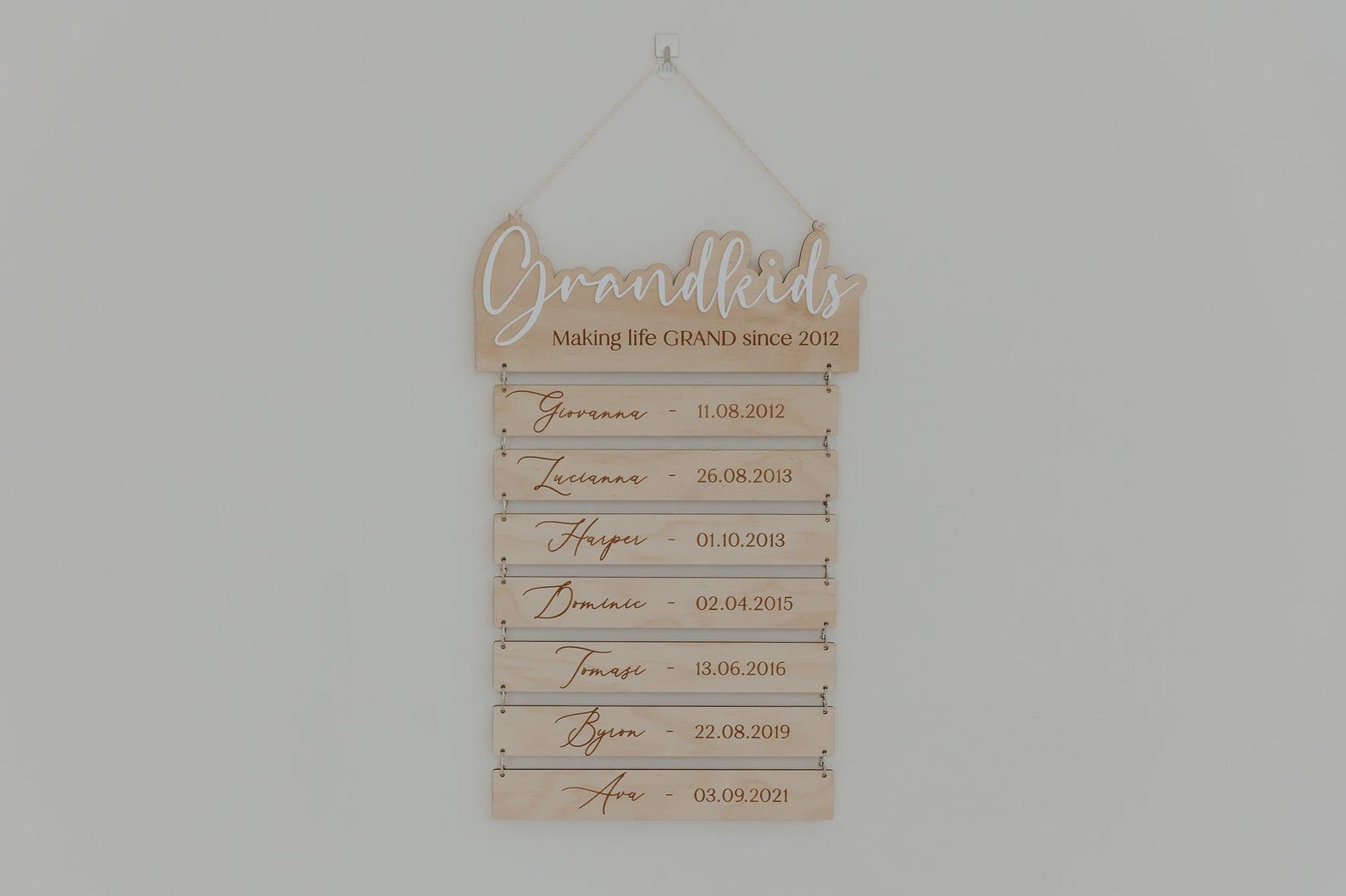 Grandkids Wall Hanging, Grandparent Gift, Grandchildren Birthday Wall ...