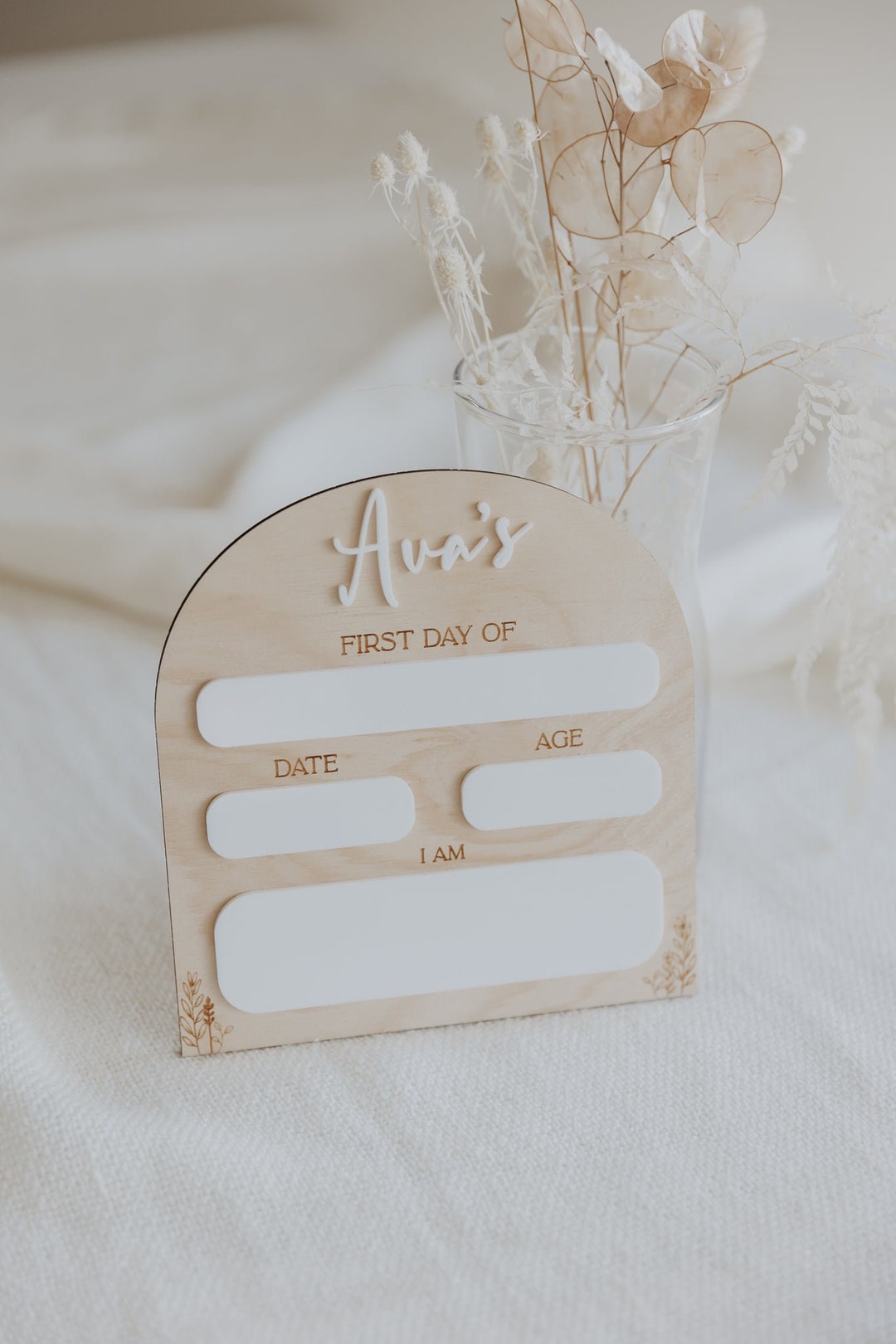 First Day Personalised Milestone Board Grass Design, Back to School, My ...