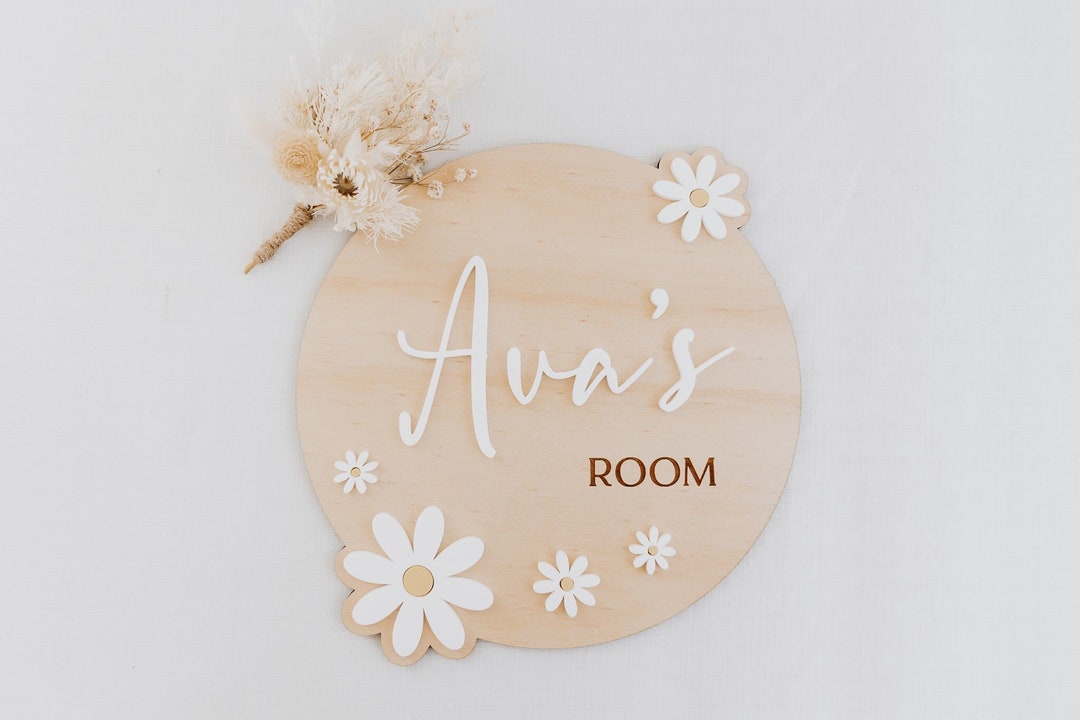 Daisy Name Plaque - 20cm Acrylic Name, Kids Bedroom Name Plaque, Great ...