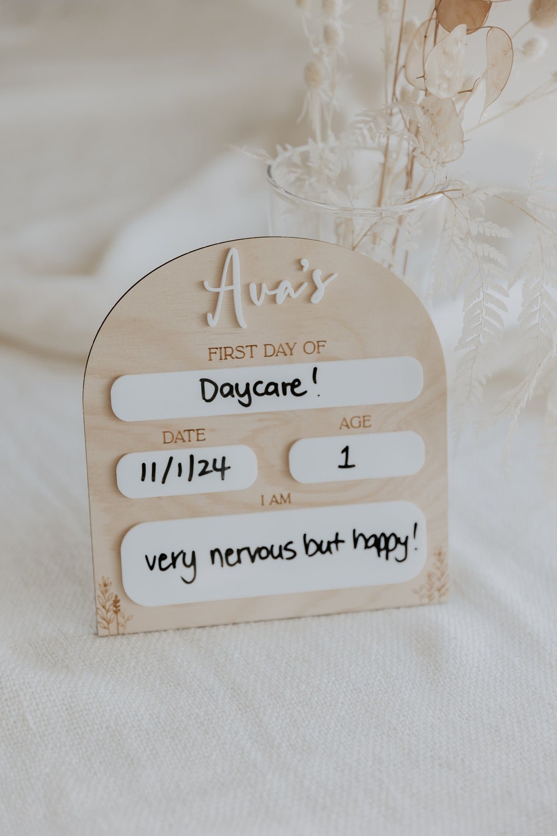 First Day Personalised Milestone Board Grass Design, Back to School, My ...