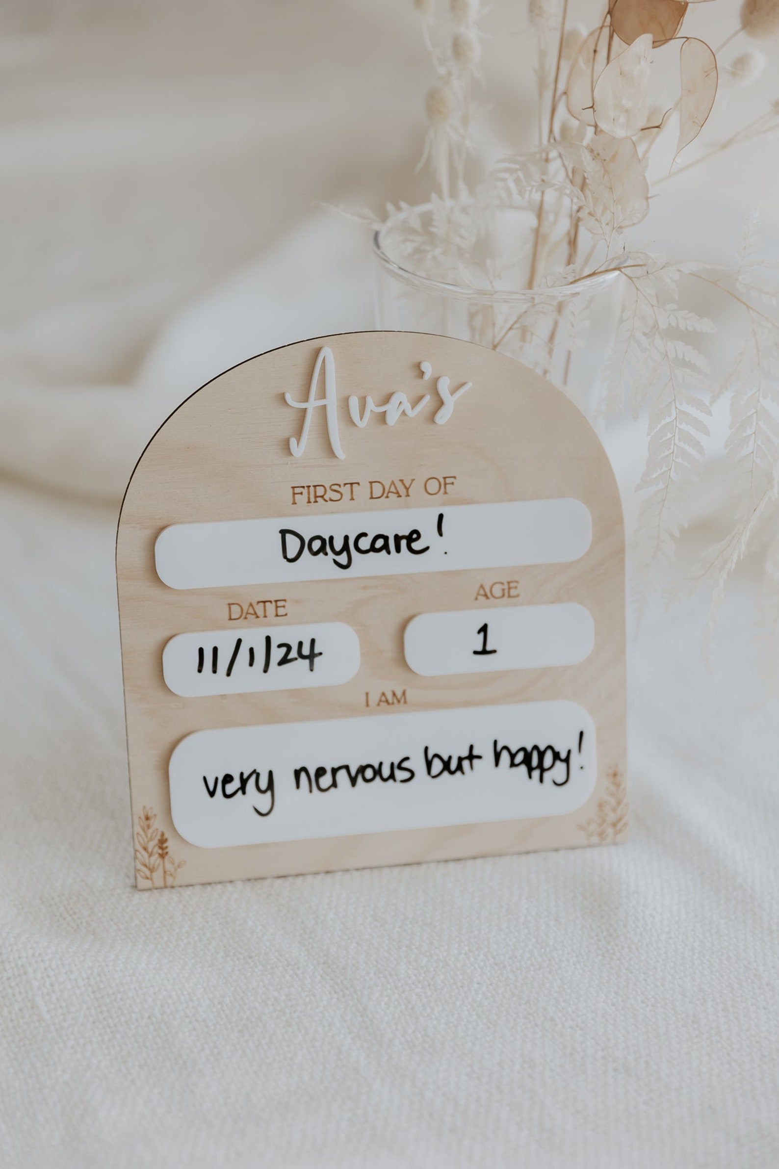 First Day Personalised Milestone Board Grass Design, Back to School, My ...