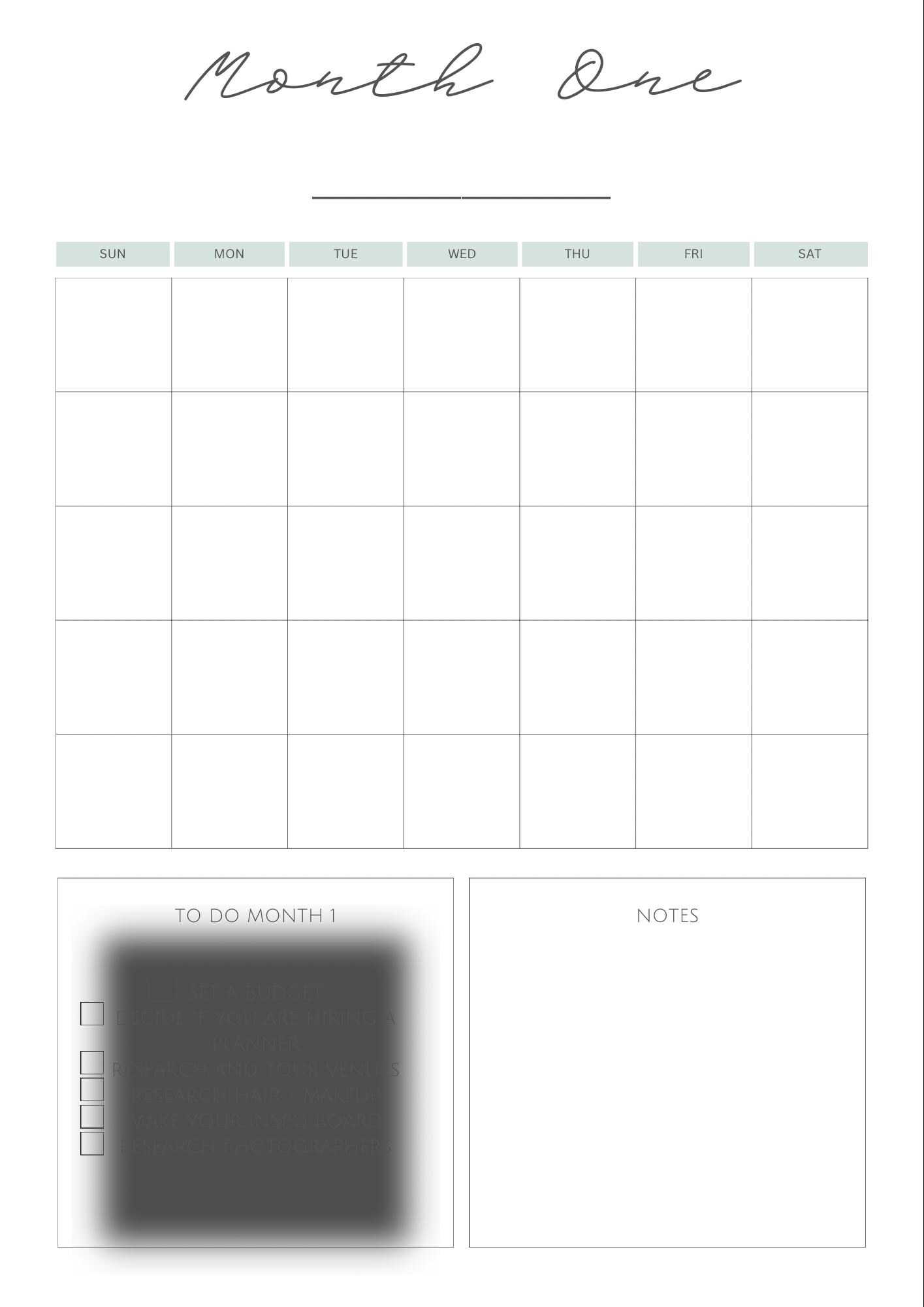 Wedding & Bridal Planning Calendar and Checklist - Etsy