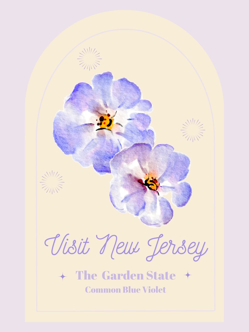 NJ State Flower Poster - Etsy