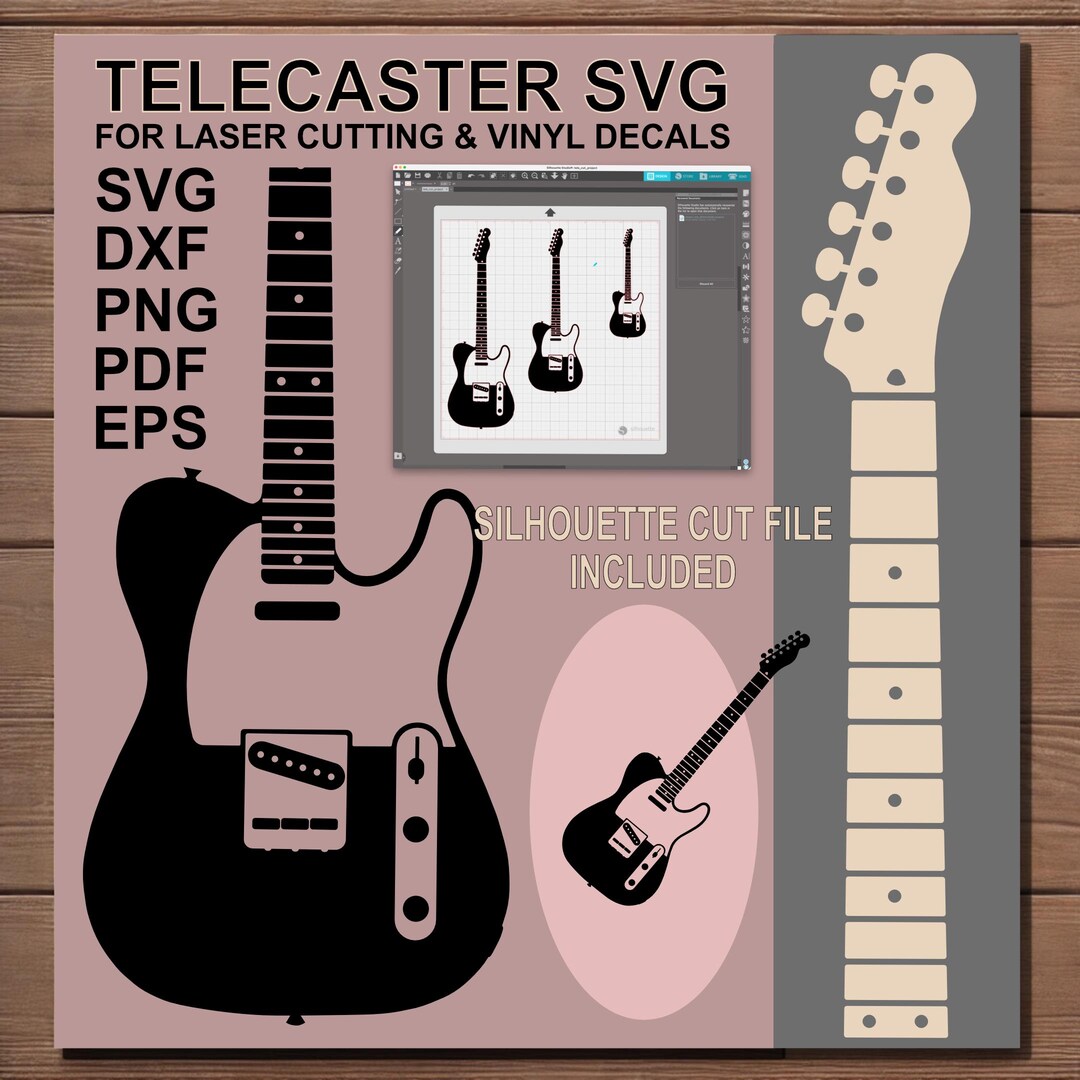 Telecaster Vector Art | Vintage Electric Guitar SVG, PNG & PDF Cut ...