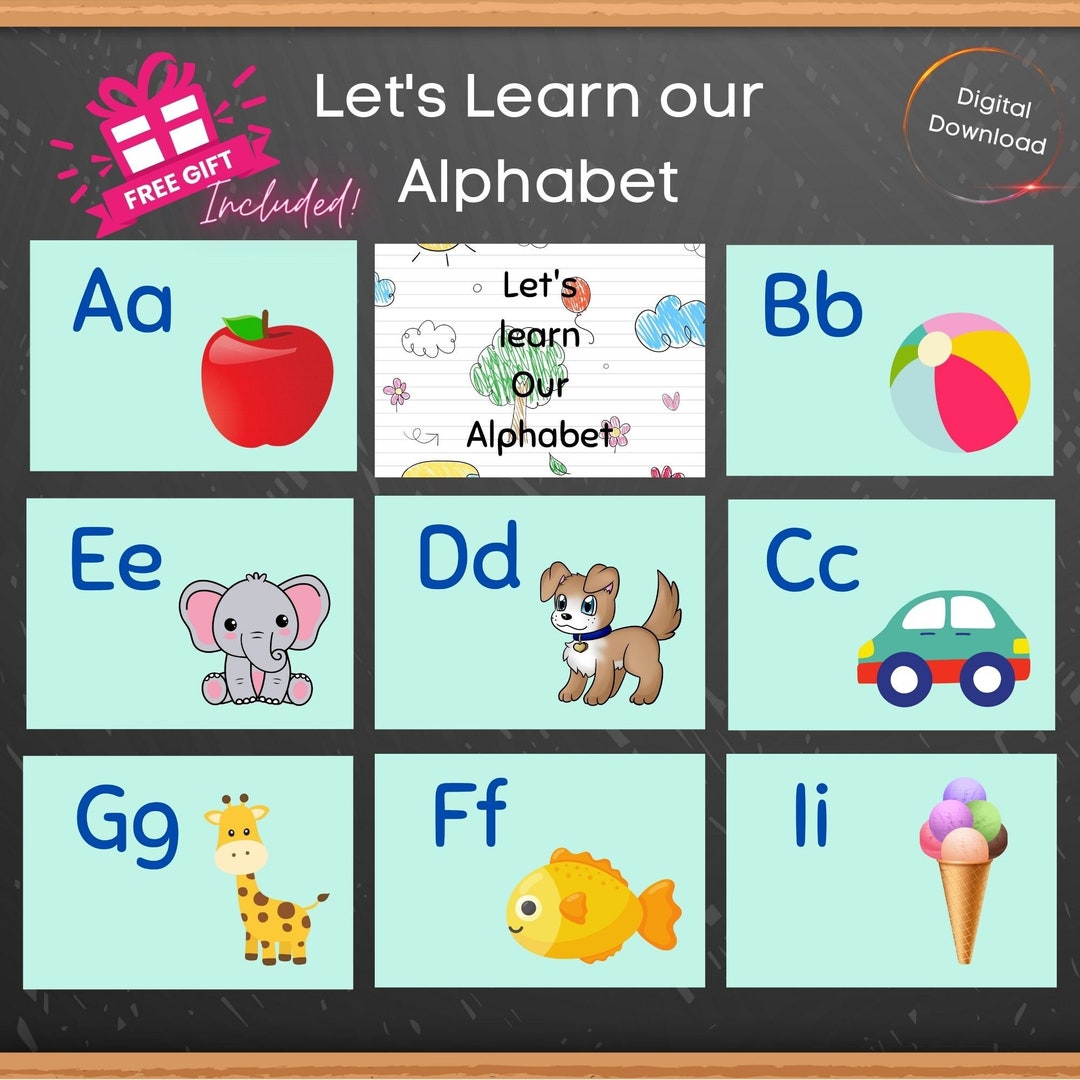 Alphabet Flashcards, Let's Learn Our Alphabet, Digital Download ...