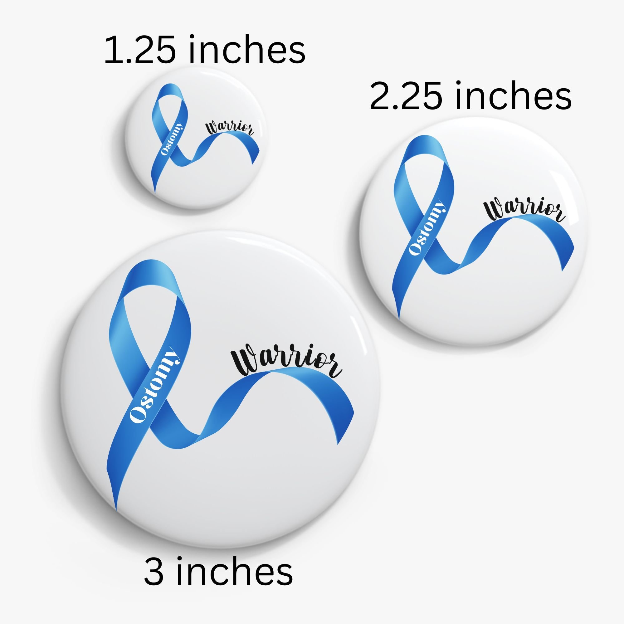 Ostomy Warrior Pin Button Ostomy Blue Ribbon Pin Button Ostomy Support Pin Button Ostomy