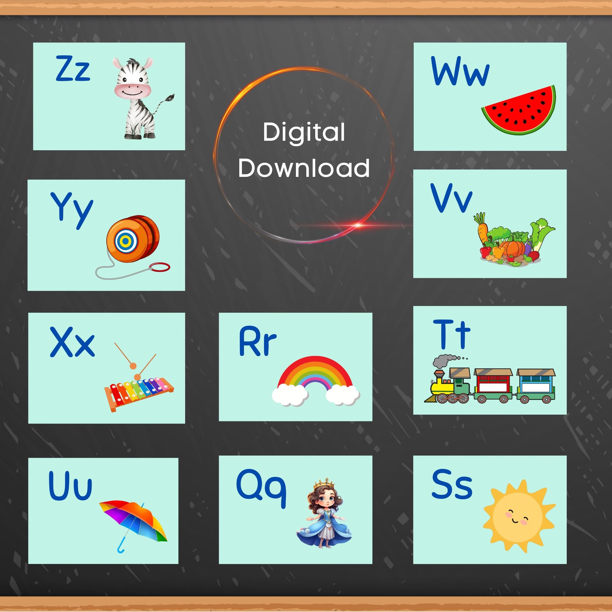 Alphabet Flashcards, Let's Learn Our Alphabet, Digital Download ...