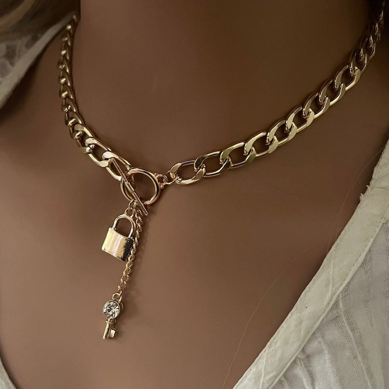 Long Key Necklace - Etsy