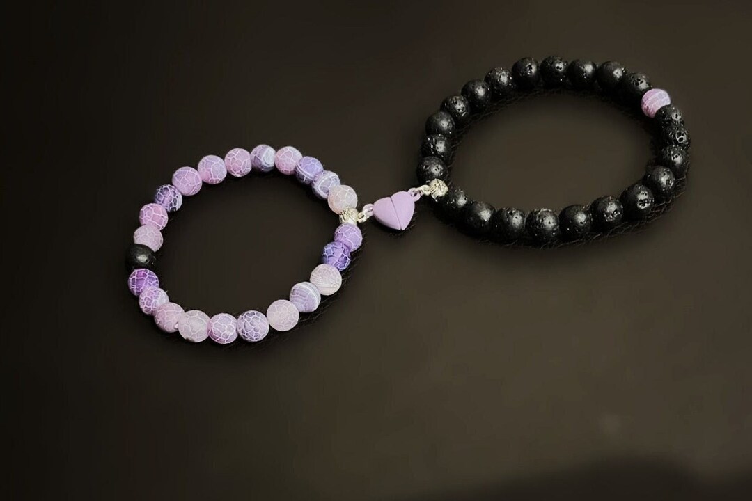 A Set of Two Matching Natural Gemstone Bracelets| Matching Distance ...