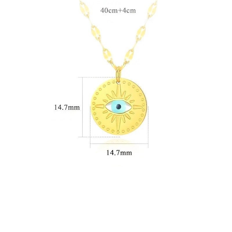 Stainless Steel Turkish Evil Eye Talisman Pendant Necklace - Etsy