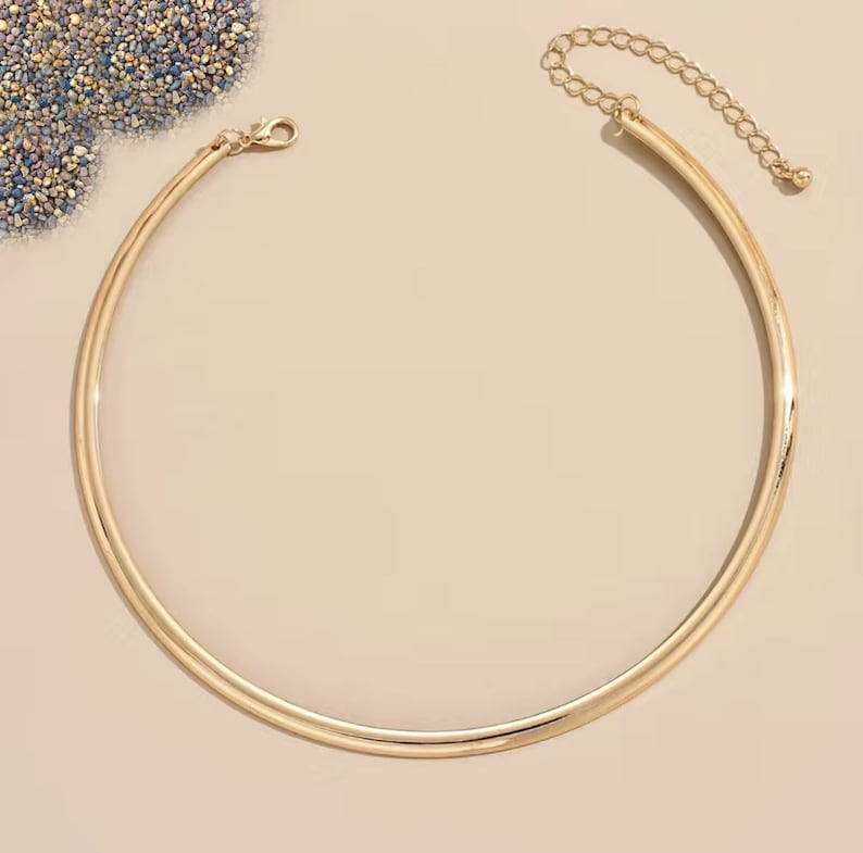 Golden Collar Neck Ring Gold Collar/choker 18K Gold Plated - Etsy