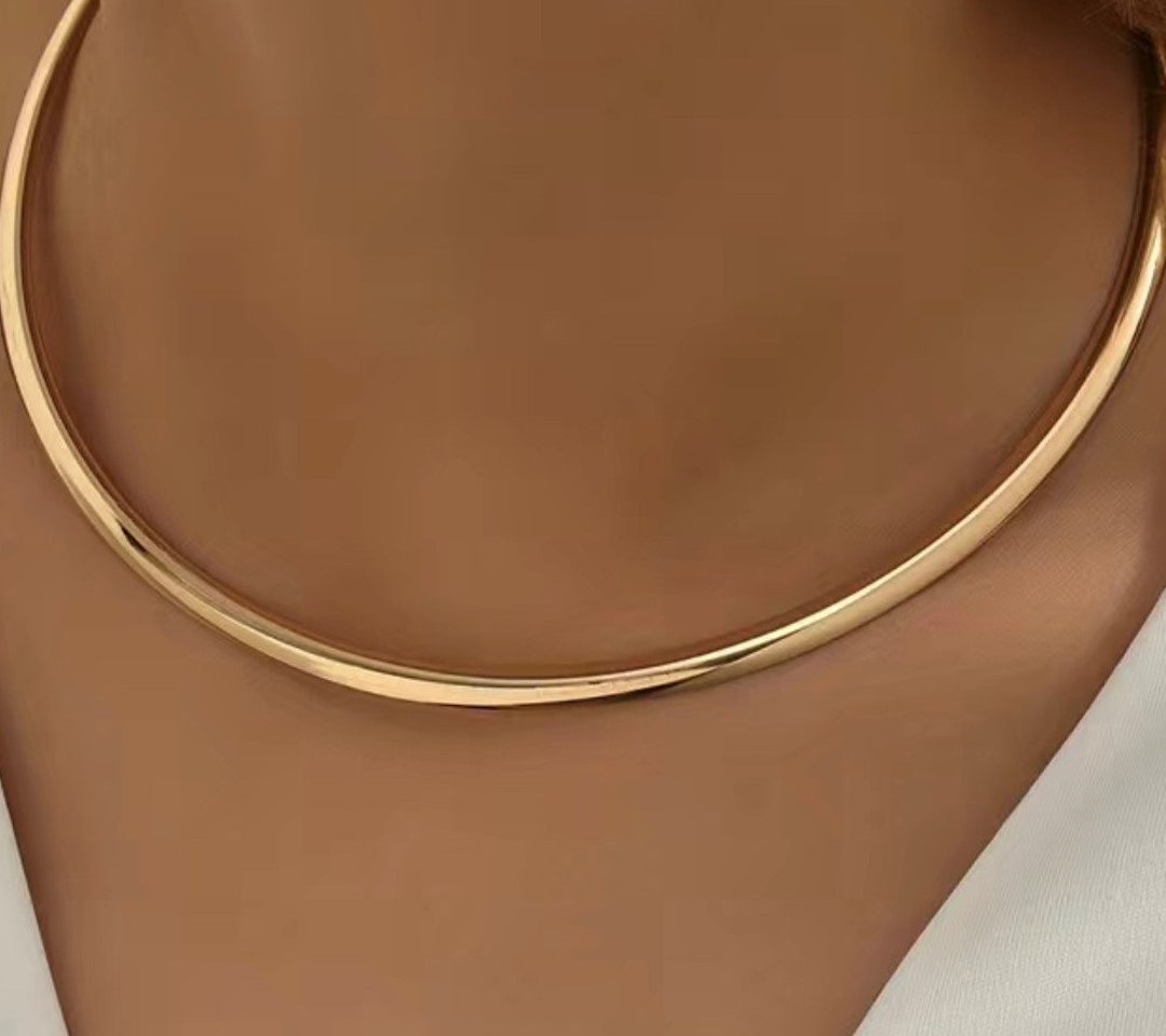 Golden Collar Neck Ring Gold Collar/choker 18K Gold Plated - Etsy