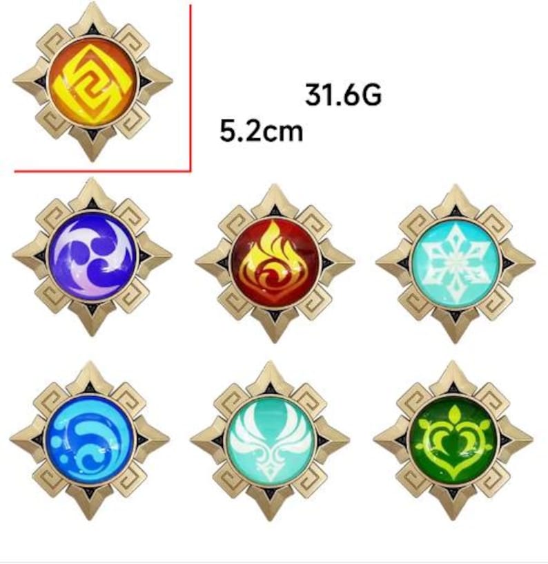 Genshin Impact Natlan Fontaine Visions Cosplay Accessories, Elemental ...