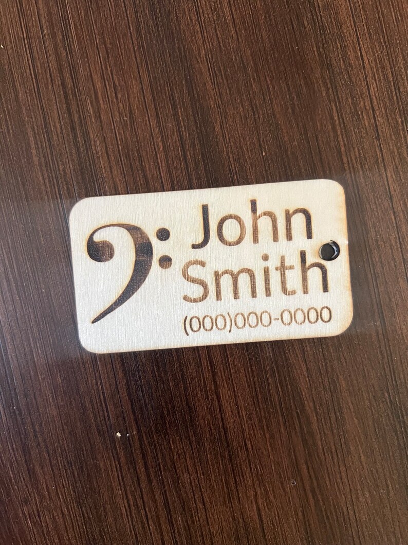Custom Instrument Name Tag, Orchestra Clef Nametag, Keychain, First ...