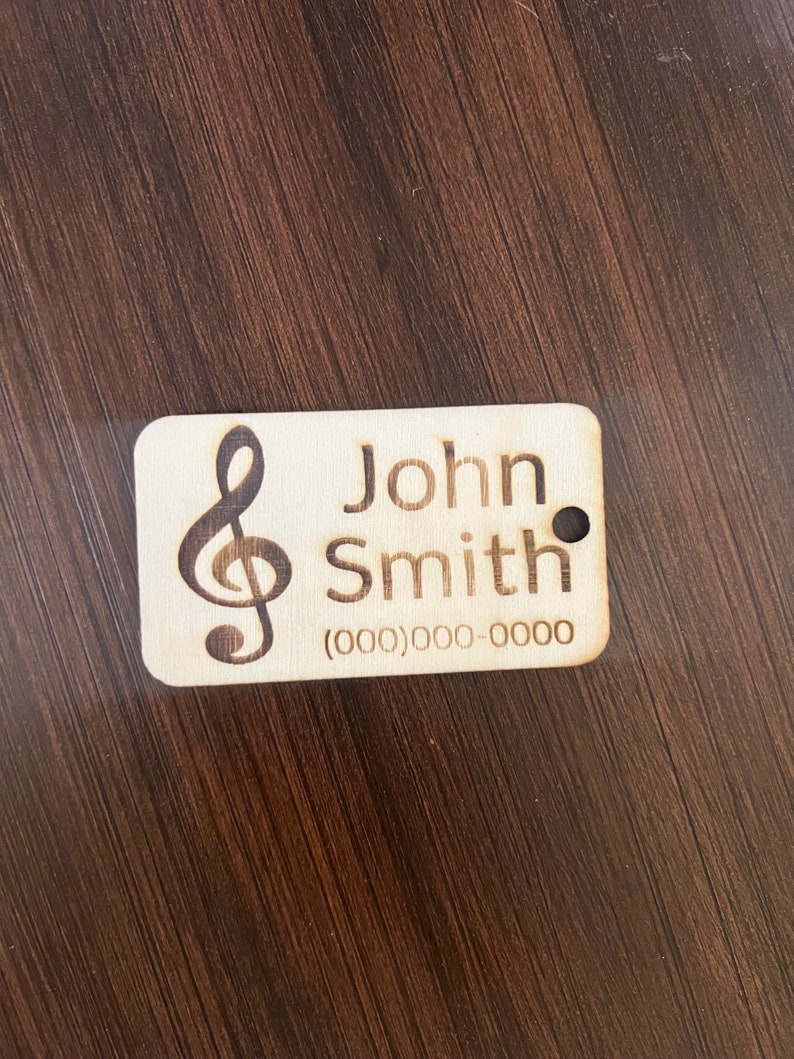 Custom Instrument Name Tag, Orchestra Clef Nametag, Keychain, First ...