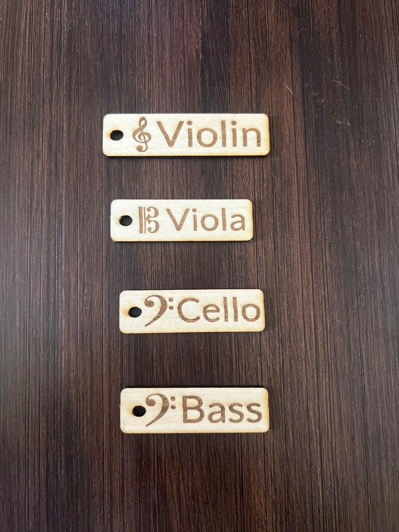 Wooden Clef and Instrument Keychain, Orchestra Keychain, Viola Keychain ...