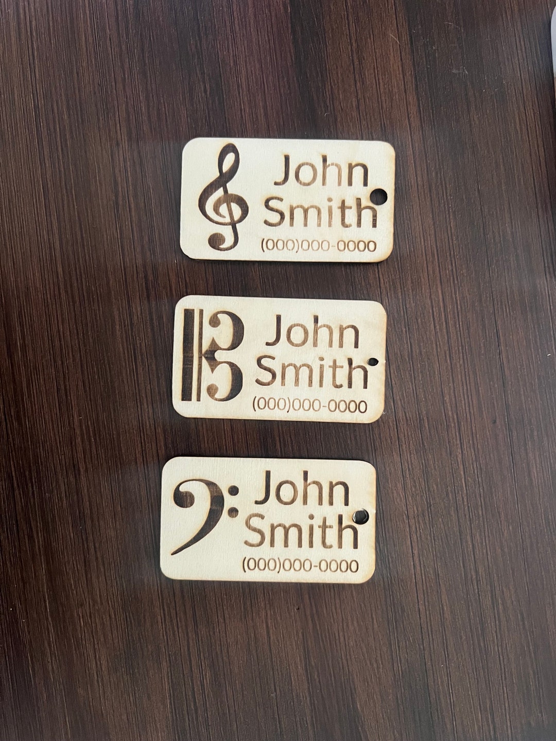 Custom Instrument Name Tag, Orchestra Clef Nametag, Keychain, First ...