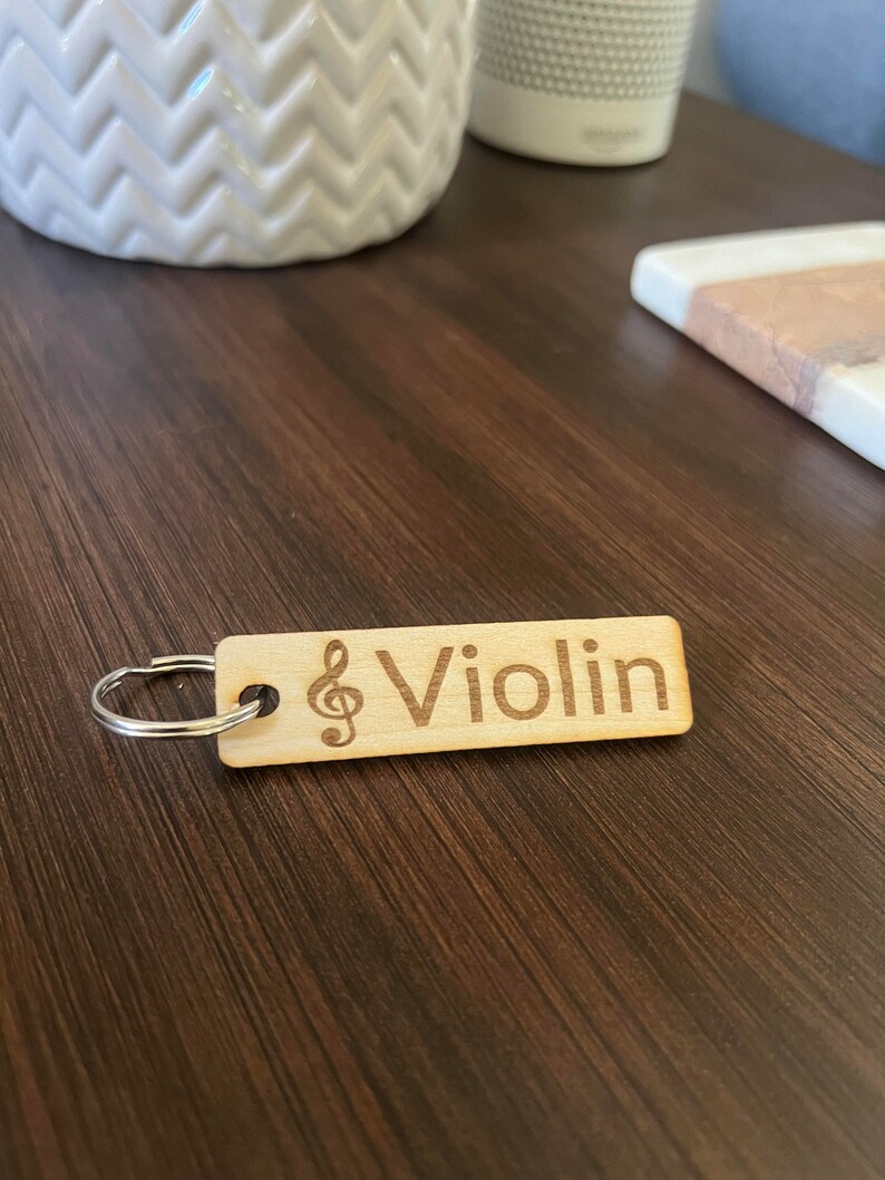 Wooden Clef and Instrument Keychain, Orchestra Keychain, Viola Keychain ...