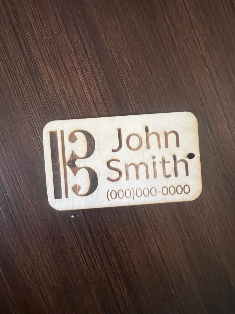 Custom Instrument Name Tag, Orchestra Clef Nametag, Keychain, First ...