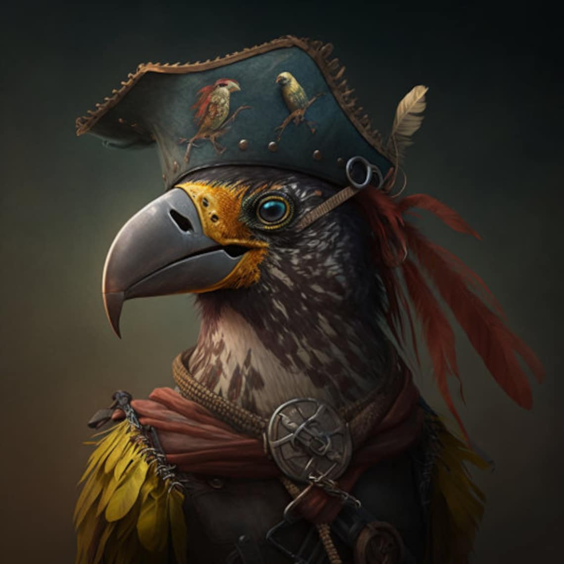 Pirate Bird Templete - Etsy