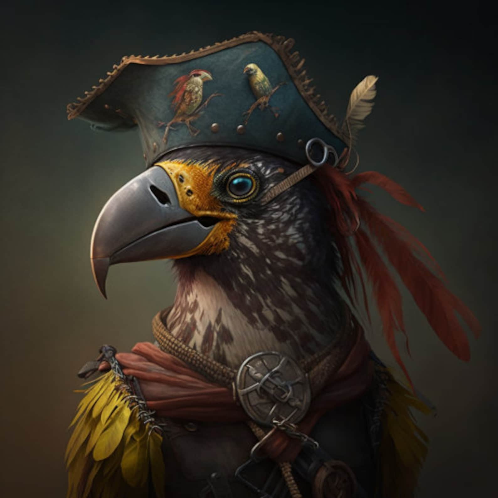 Pirate Bird Templete - Etsy