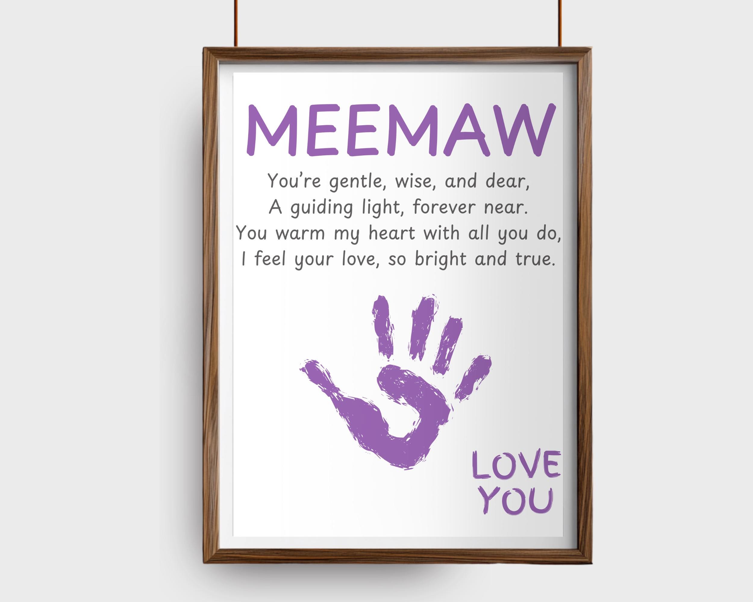 Meemaw Handprint Art Printable, Handprint Craft for Meemaw, Meemaw Gift ...