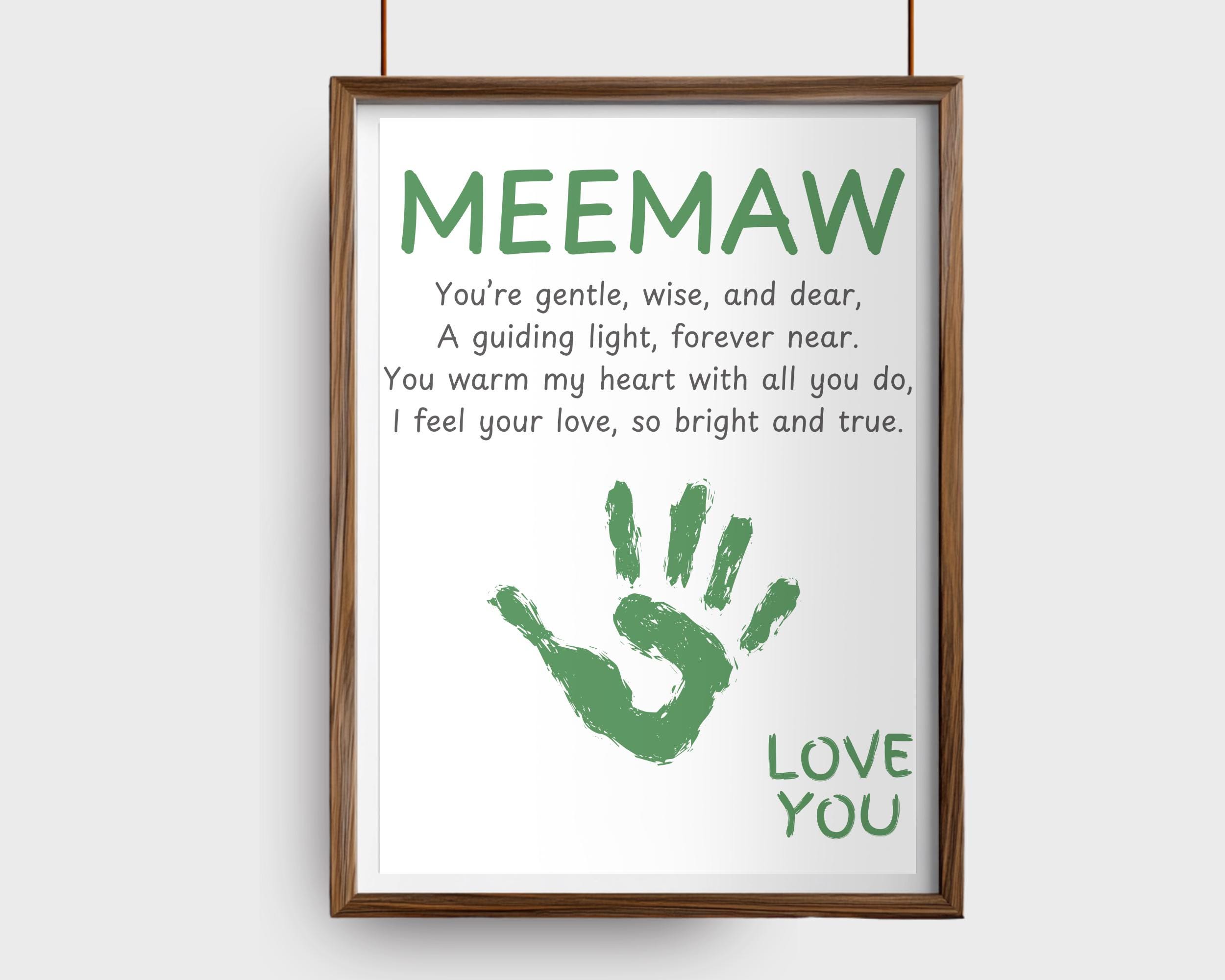 Meemaw Handprint Art Printable, Handprint Craft for Meemaw, Meemaw Gift ...