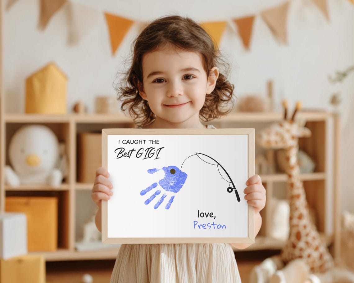 Gigi Handprint Art Printable, Handprint Craft for Gigi, Gigi Fishing ...